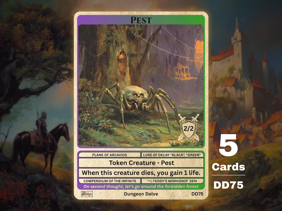 5x Pest 1/1 MTG Black Green Token - Teddy's Workshop DD75 - Etsy