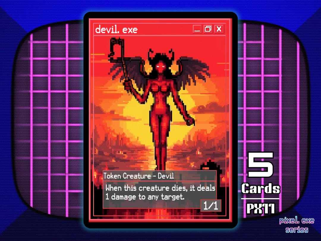 5x Devil 1/1 Red MTG Token - Pixel Tokens by Teddy PX11 - Etsy