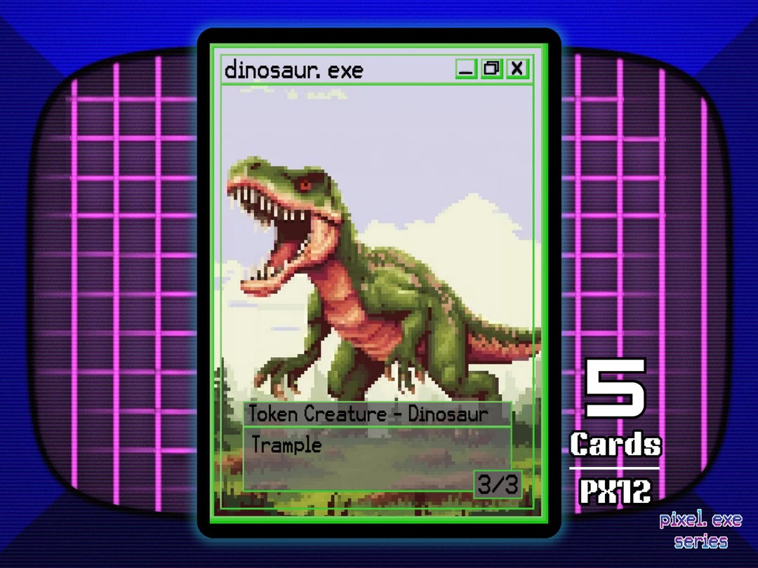 5x Dinosaur 3/3 Trample MTG Token - Pixel Tokens by Teddy PX12 - Etsy