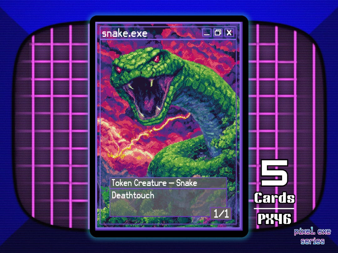 5x Snake 1/1 Deathtouch MTG Token - Pixel Tokens by Teddy PX46 - Etsy