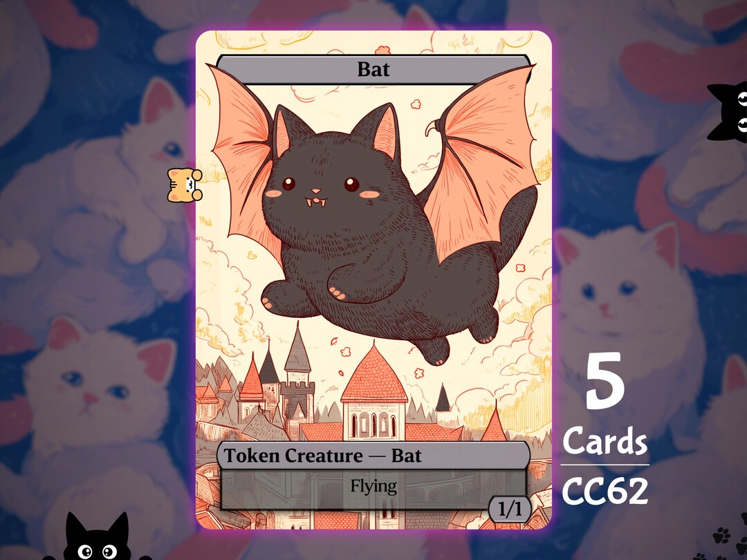 5x Bat 1/1 Flying - MTG Token - Cat Tokens by Teddy CC62 - Etsy