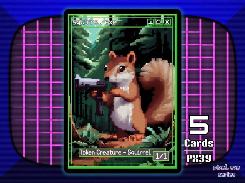5x Squirrel 1/1 Green MTG Token - Pixel Tokens by Teddy PX39 - Etsy