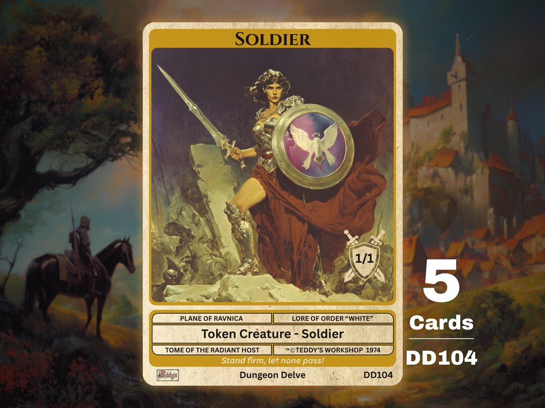 5x Soldier 1/1 White MTG Token - Teddy's Workshop DD104 - Etsy