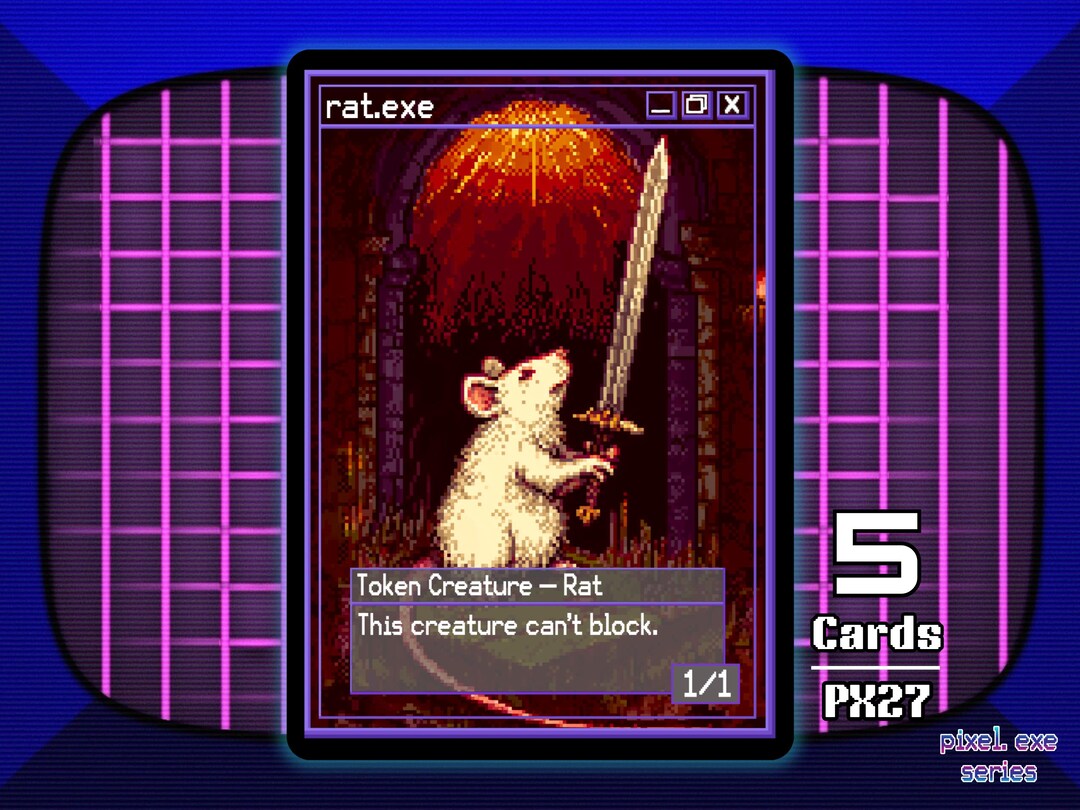 5x Rat 1/1 Cant Block MTG Token - Pixel Tokens by Teddy PX27 - Etsy