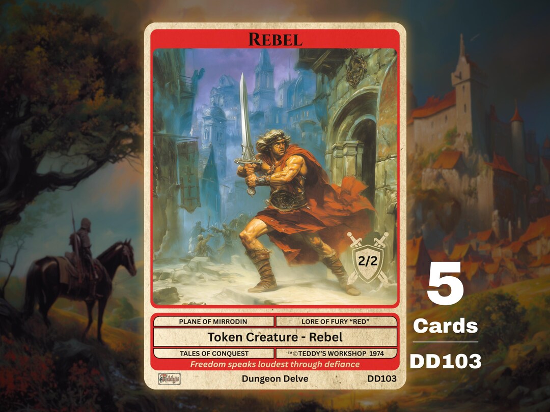 5x Rebel 2/2 Red MTG Token - Teddy's Workshop DD103 - Etsy