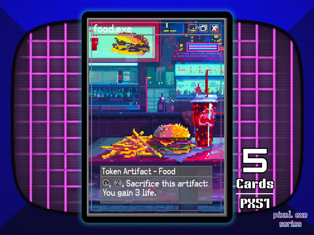 5x Food Token Burger MTG Artifact - Pixel Tokens by Teddy PX51 - Etsy
