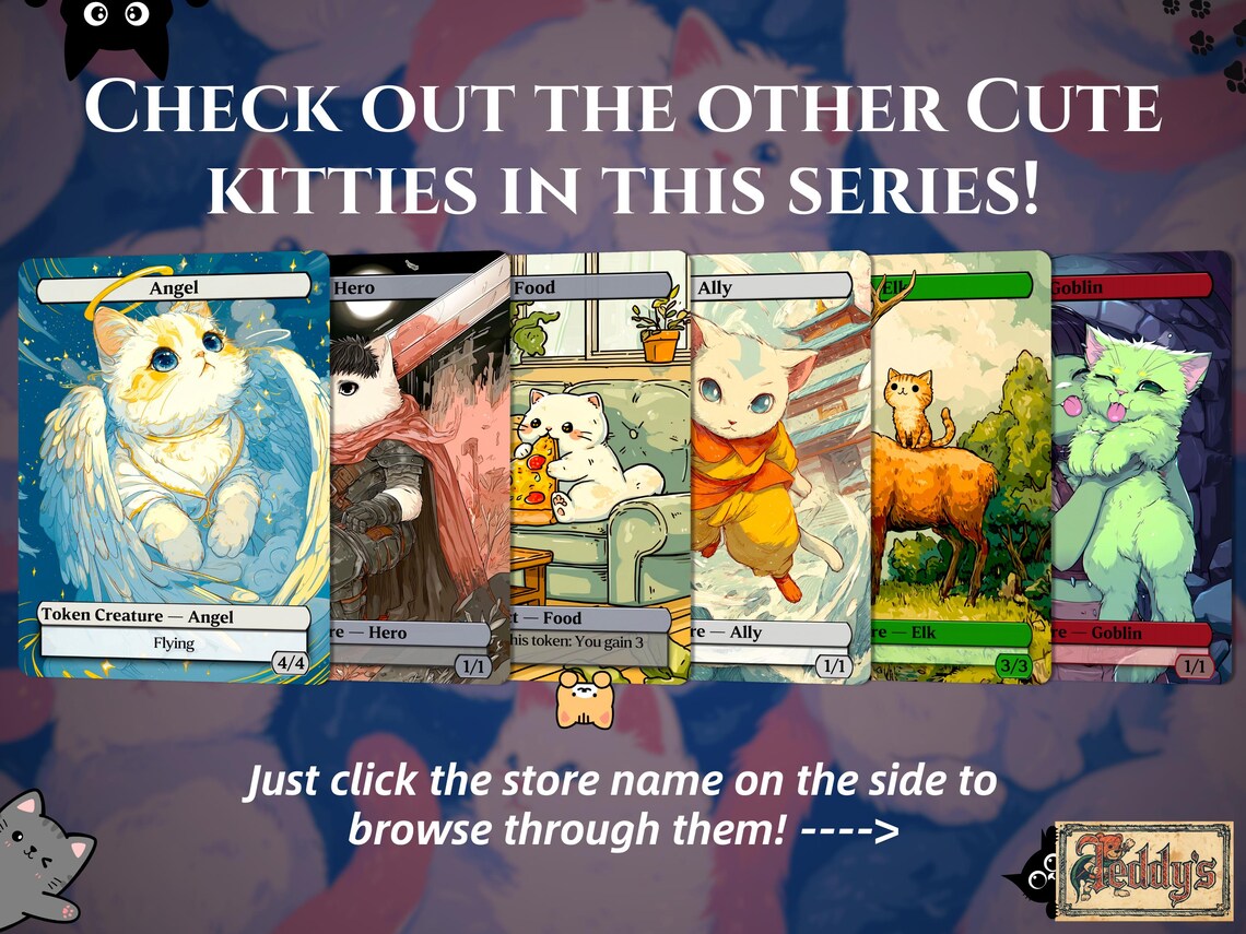5x Food Token - MTG Token - Cat Tokens by Teddy CC42 - Etsy