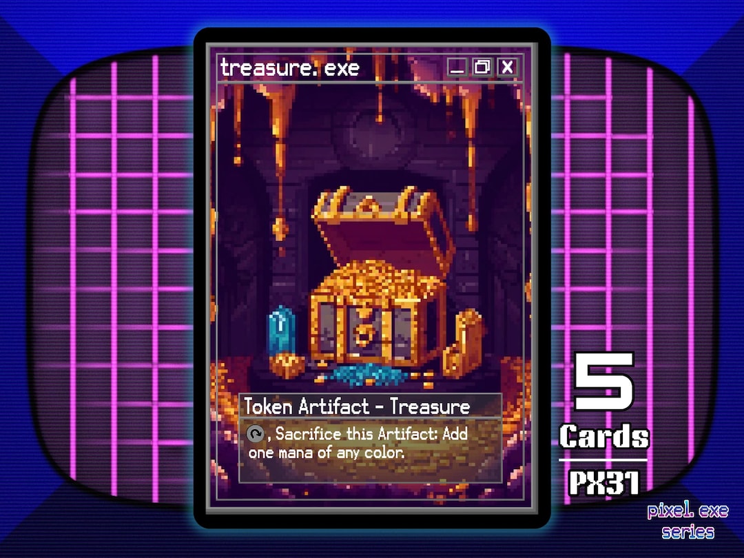 5 fichas de artefactos de tesoro para MTG - Pixel Tokens de Teddy PX31 ...