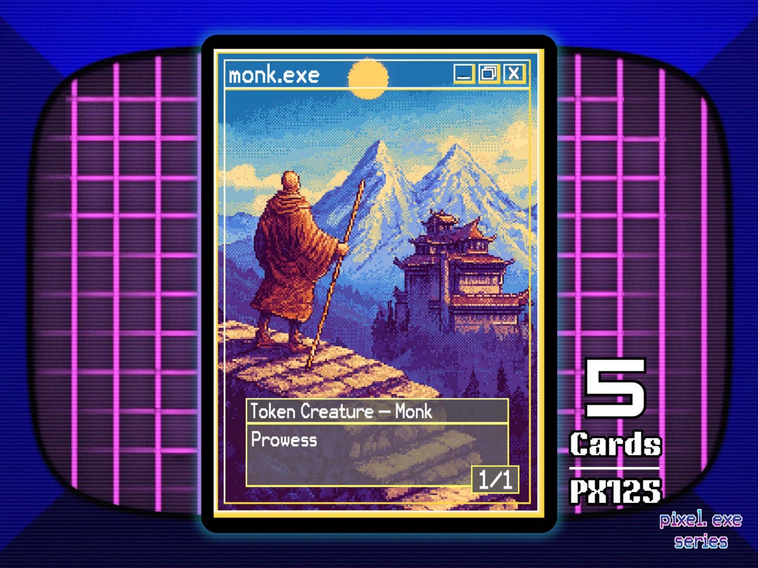 5x Monk 1/1 Prowess White MTG Token - Pixel Tokens by Teddy PX125 - Etsy