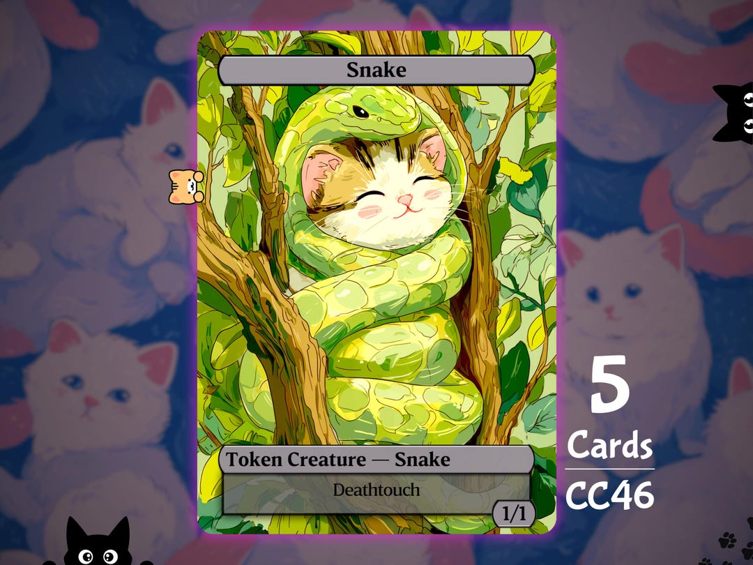 5x Snake 1/1 Deathtouch - MTG Token - Cat Tokens by Teddy CC46 - Etsy