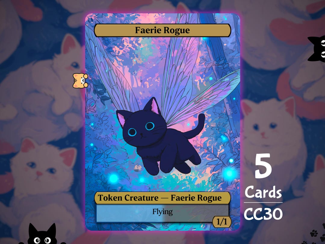 5x Faerie Rogue 1/1 Flying UB - MTG Token - Cat Tokens by Teddy CC30 - Etsy