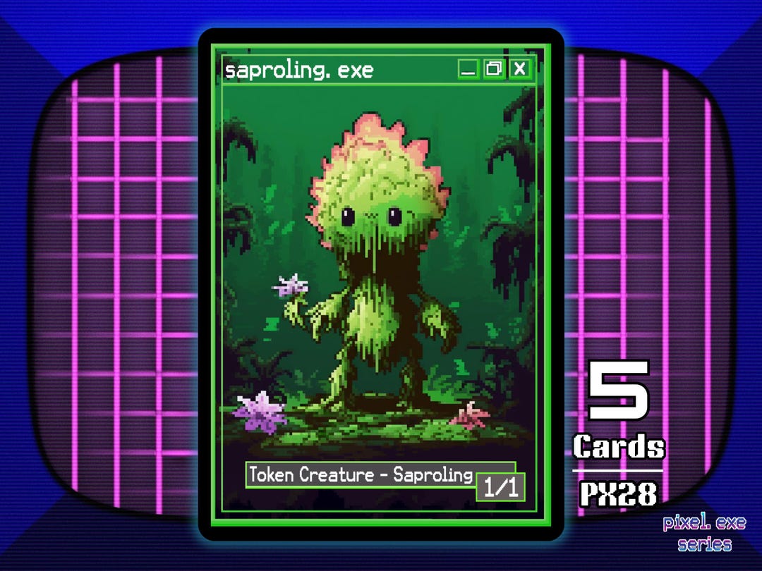 5x Saproling 1/1 Green MTG Token - Pixel Tokens by Teddy PX28 - Etsy