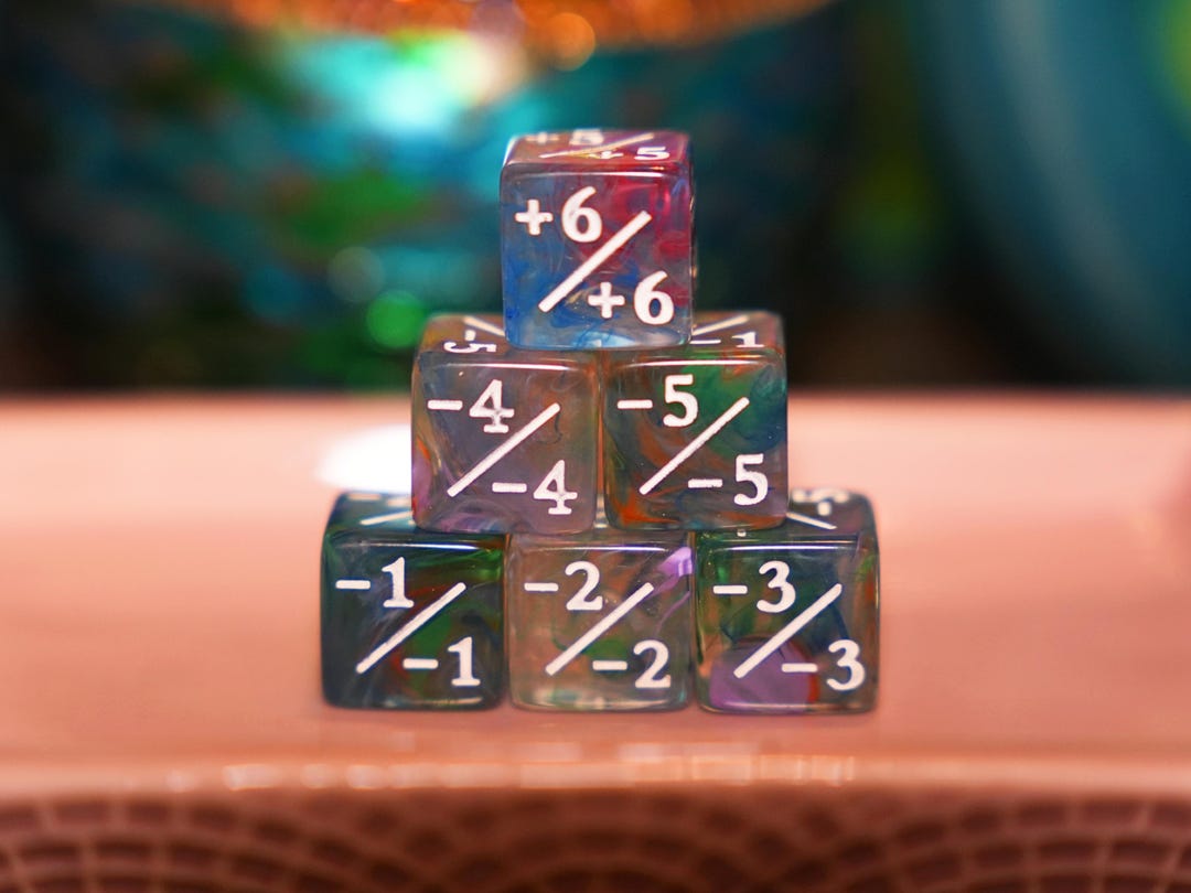 Counter Dice + / - , Magic TCG, Confetti Swirl Color Theme, Perfect for ...