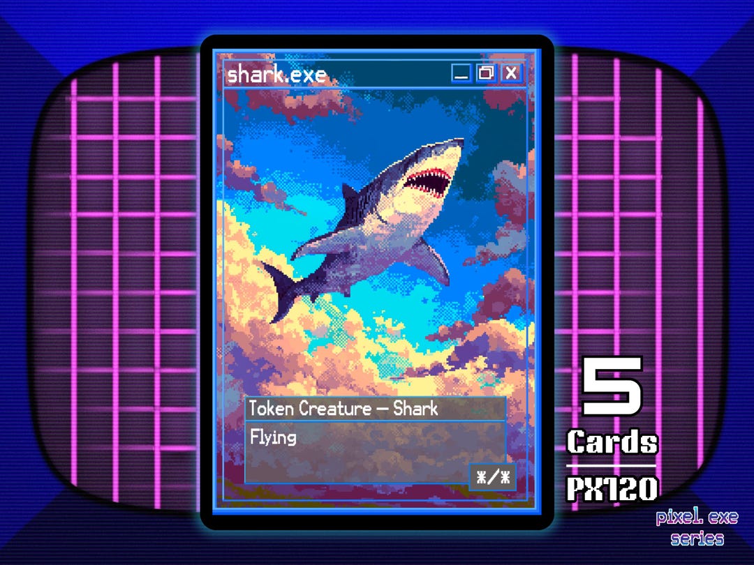 5x Shark */* Flying Blue MTG Token - Pixel Tokens by Teddy PX120 - Etsy