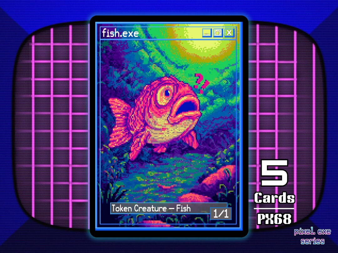 5x Fish 1/1 Blue Gift MTG Token - Pixel Tokens by Teddy PX68 - Etsy