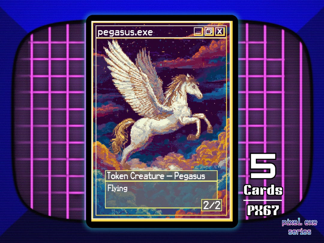 5x Pegasus 2/2 Flying White MTG Token - Pixel Tokens by Teddy PX67 ...