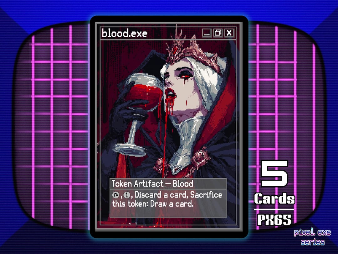 5x Blood Artifact MTG Token - Pixel Tokens by Teddy PX65 - Etsy