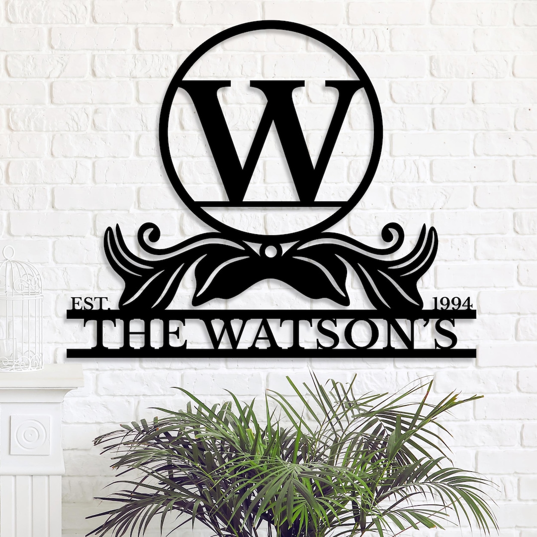 Custom Metal Last Name Sign, Personalized Wall Art Decor - Etsy