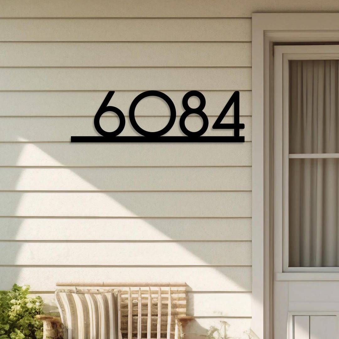 Modern Metal House Number Sign, Custom Address Numbers for Outside ...