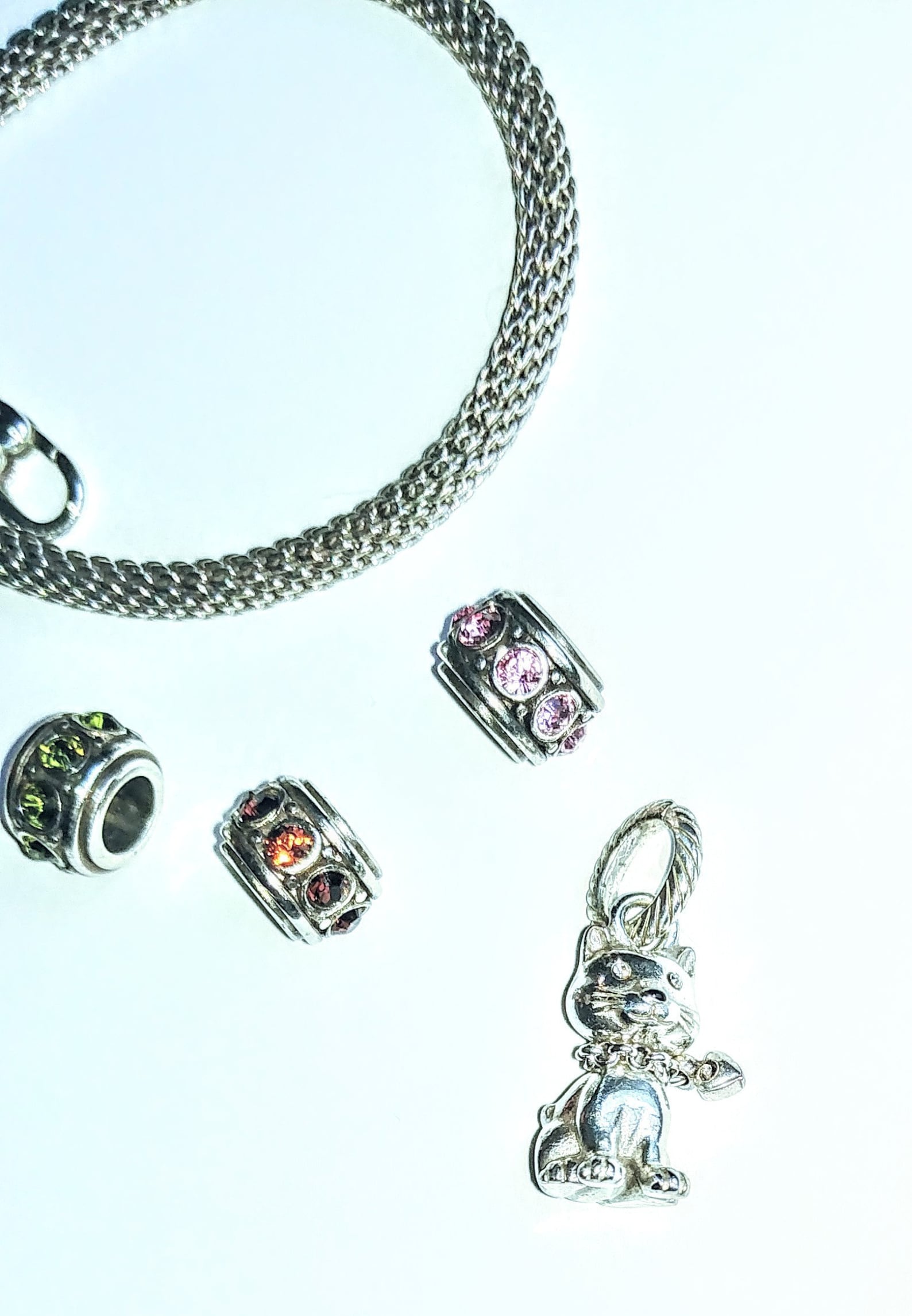 Pandora Style Charm Bracelet With Birthstone Charms Ruby Red - Etsy