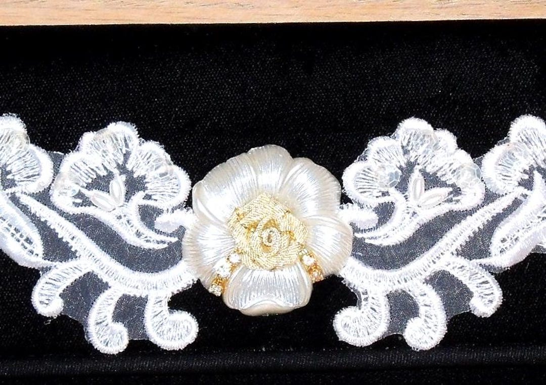 Decorated Purse Black and White Evening With Vintage Flower Brooch and ...