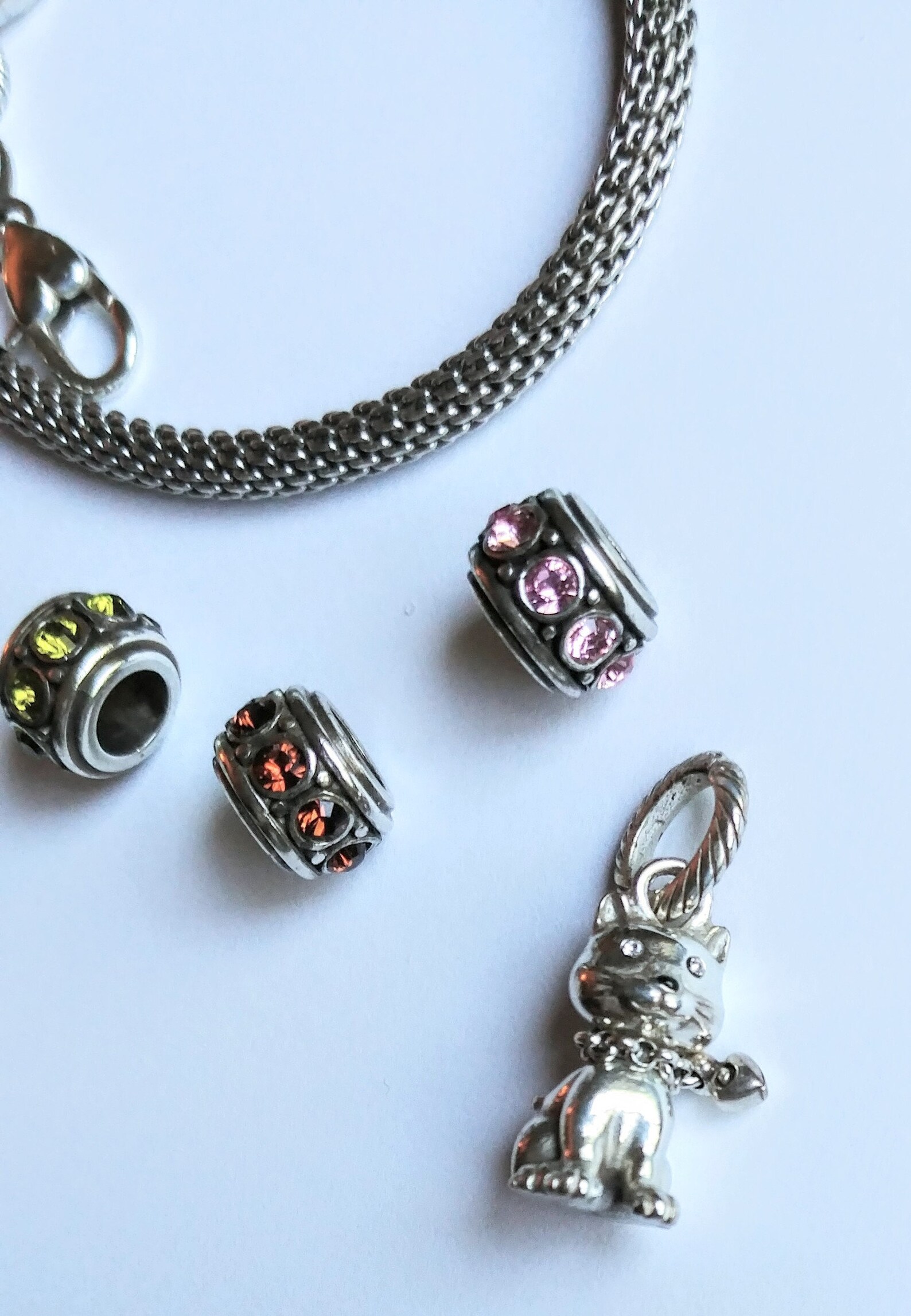Pandora Style Charm Bracelet With Birthstone Charms Ruby Red - Etsy