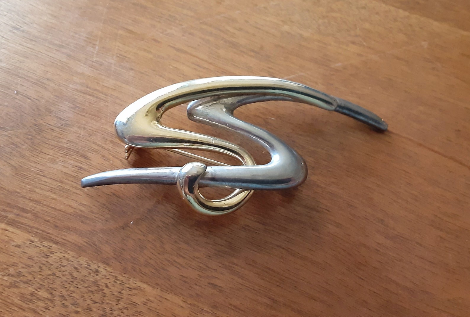 Brooch Broche Pin Gold and Silver Tone Statement Vintage - Etsy