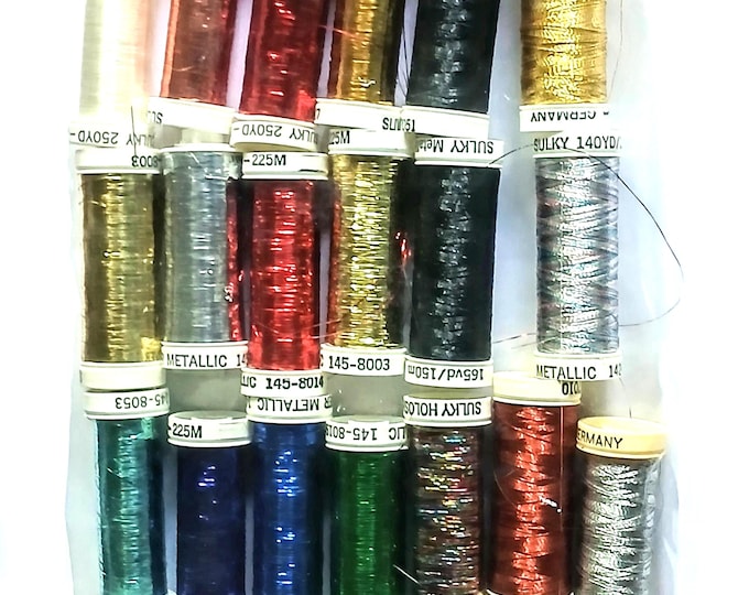 Sulky Metallic Machine Embroidery Thread: 19 Spools, Assorted Colors - Etsy