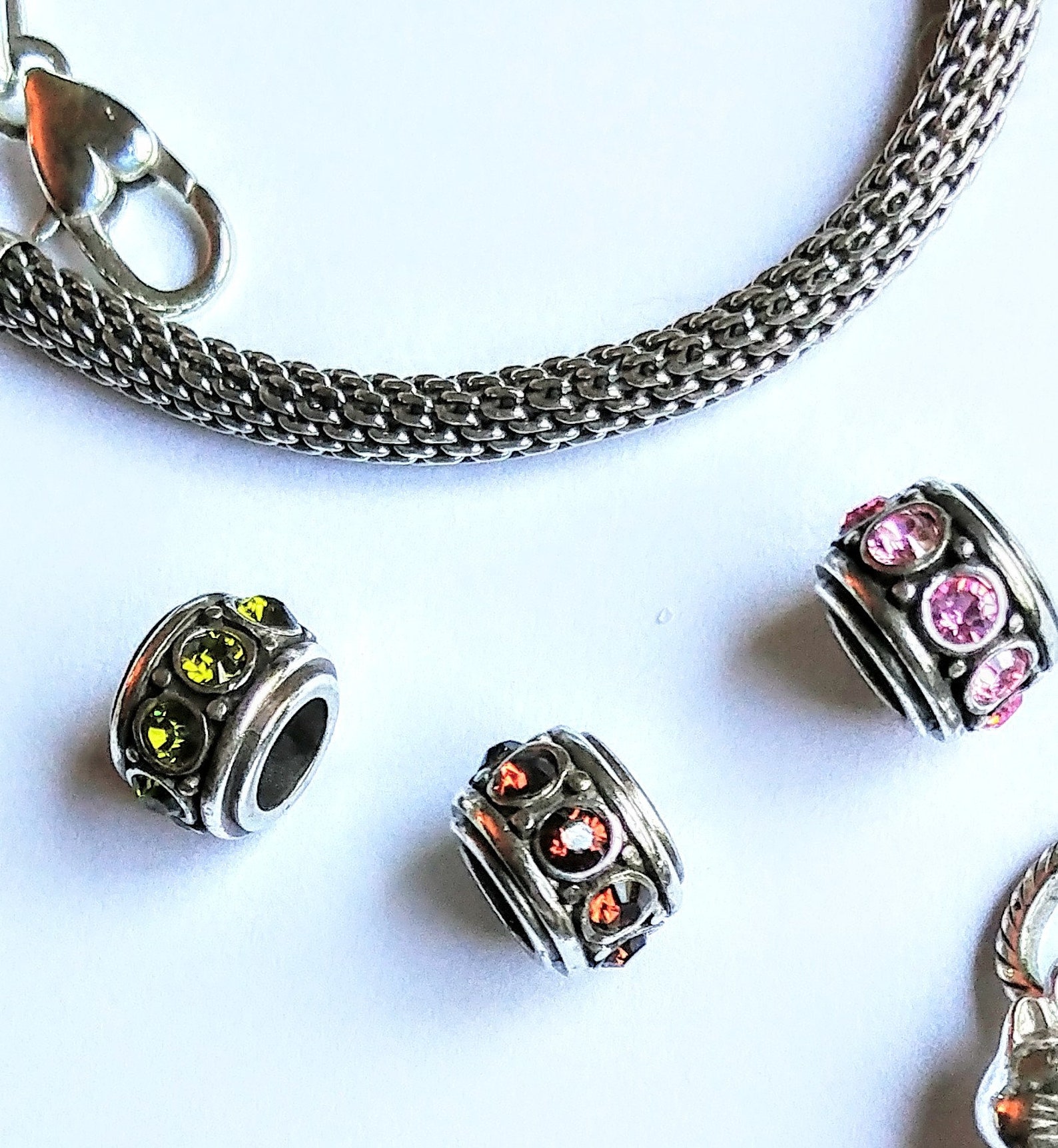 Pandora Style Charm Bracelet With Birthstone Charms Ruby Red - Etsy