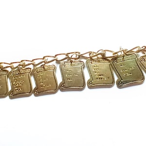 10 Commandments Bracelet Bronze Tone Scroll Charms Gifts Her Him ...