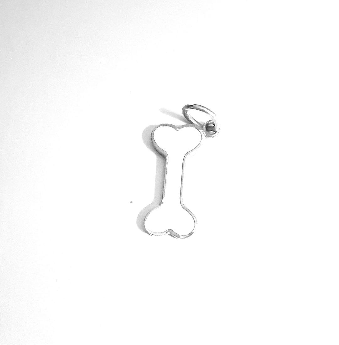 Dog Bone Bag Charm White Enamel Silver Tone Vintage Charm Jewelry Gift ...