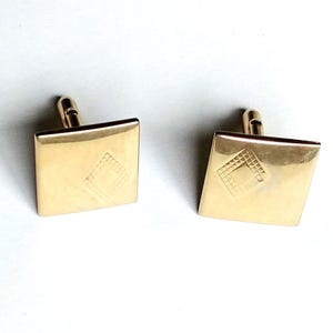 Swank Cuff Links Rectangular Geometric Gold Tone Metal Wedding ...