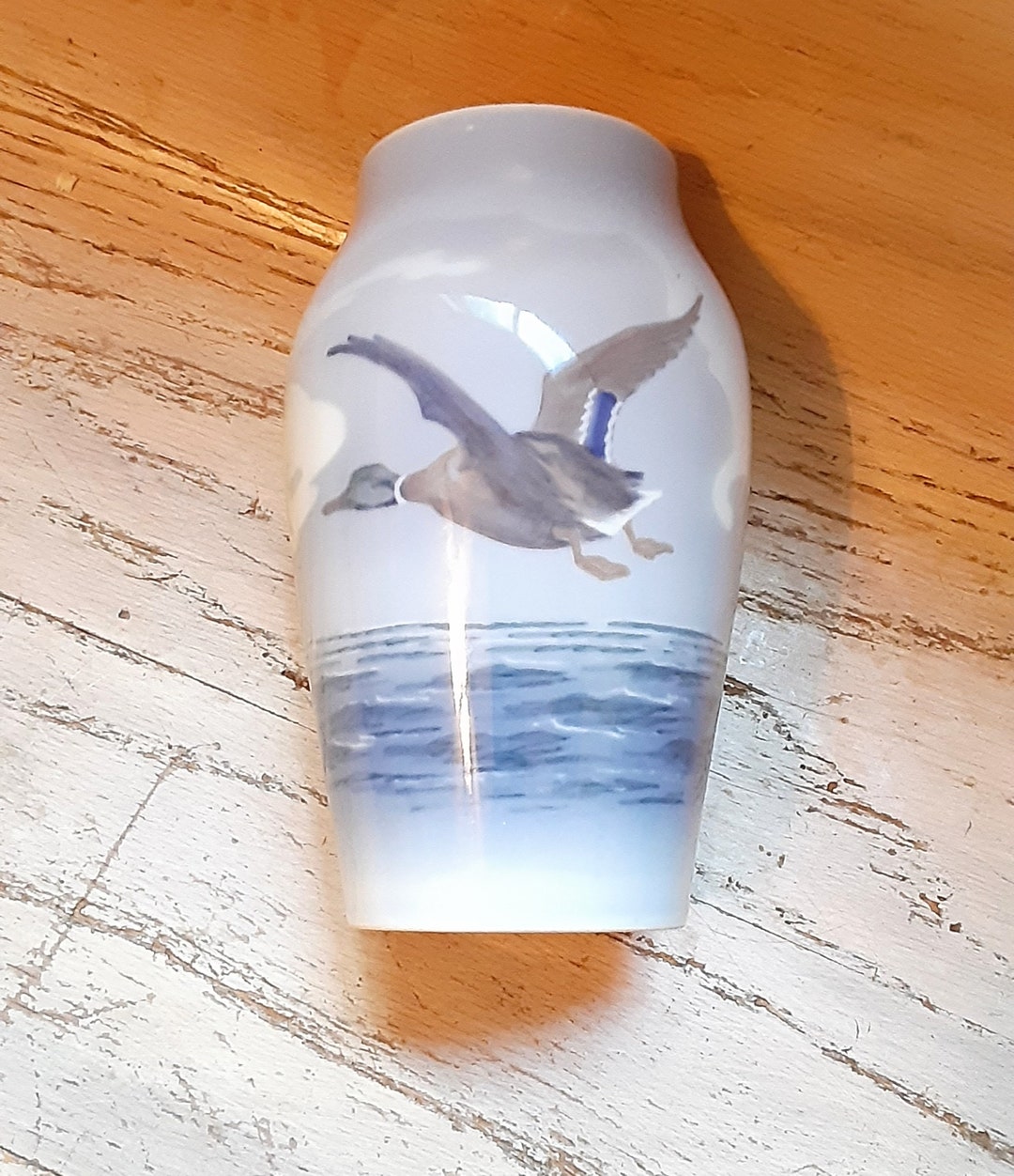 Bouquet Vase Duck in Flight Hand Painted Artist Signed Royal Copenhagen ...