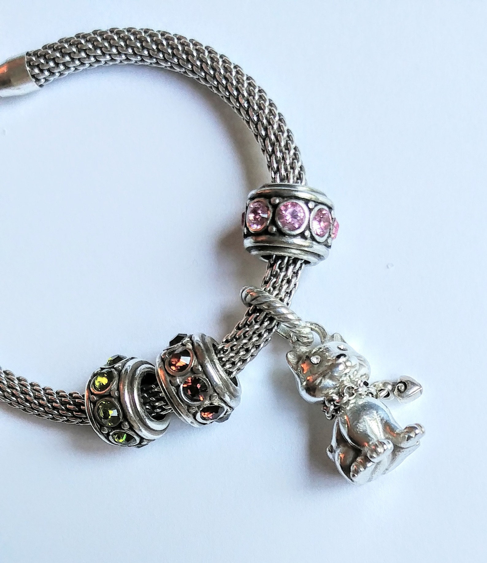 Pandora Style Charm Bracelet With Birthstone Charms Ruby Red - Etsy