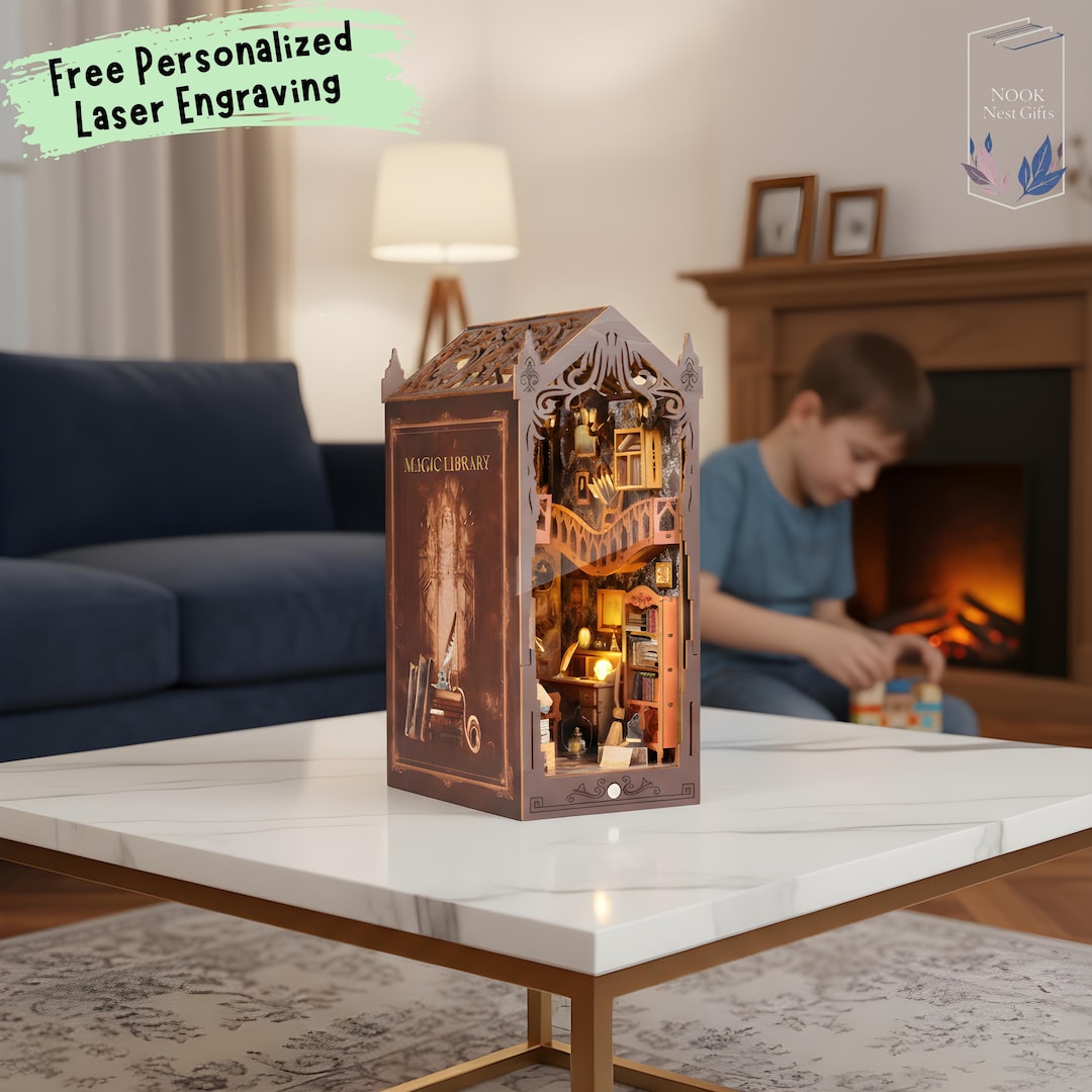 Magic Library Book Nook | DIY Gothic Bookshelf Diorama Kit - Etsy