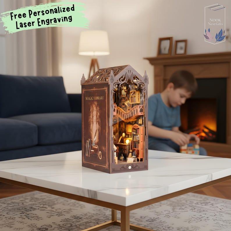 Magic Library Book Nook | DIY Gothic Bookshelf Diorama Kit - Etsy