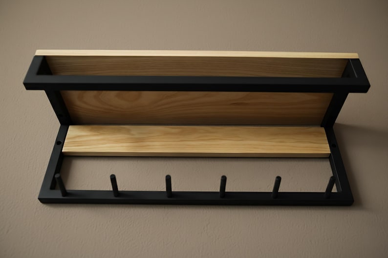 Wood Coat Rack Shelf | Metal Frame, Entryway Organizer - Etsy Canada