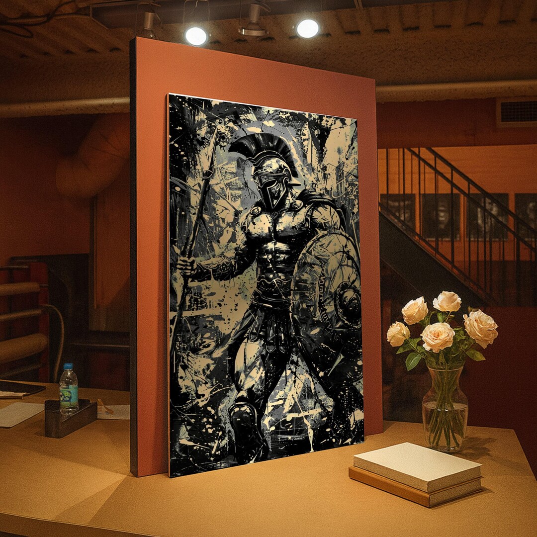 Spartan Warrior Canvas Art, Ancient Greek Soldier Wall Decor, Armor and ...