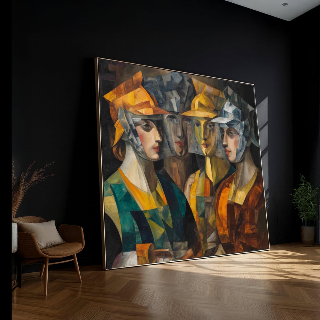 Pablo Picasso – Cubist Female Figures Artwork Modern Geometric Portrait ...