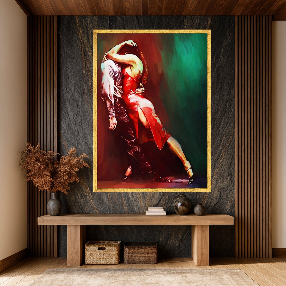 Passionate Tango Dance Couple Canvas, Romantic Ballroom Art, Flamenco ...