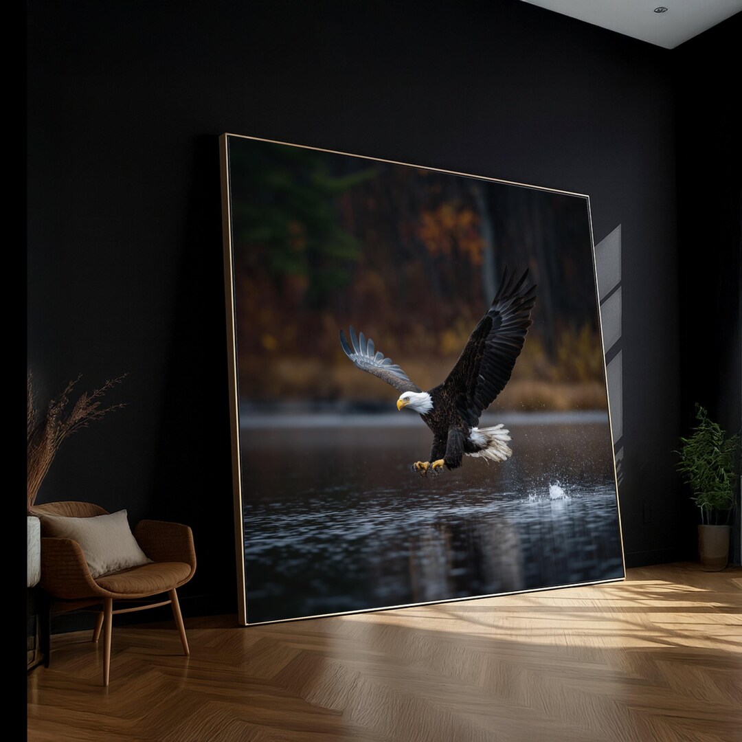 Majestic Bald Eagle Hunting Canvas, Wildlife Nature Wall Art, Bird of ...