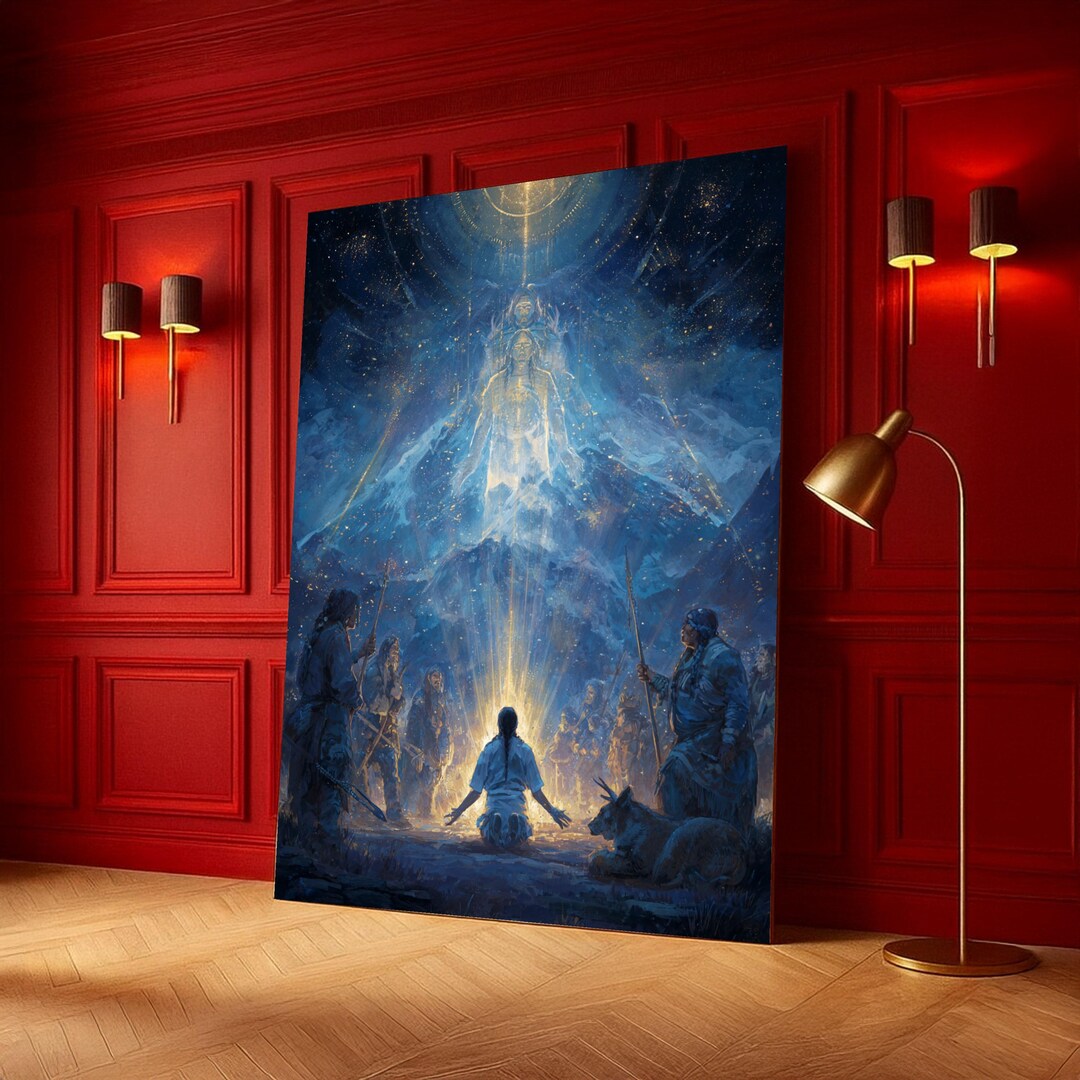 Spiritual Vision Native Ceremony Canvas, Mystic Gathering Wall Art ...