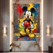 Color Splash Mickey Mouse Canvas, Cartoon Character Wall Art, Kids Room ...