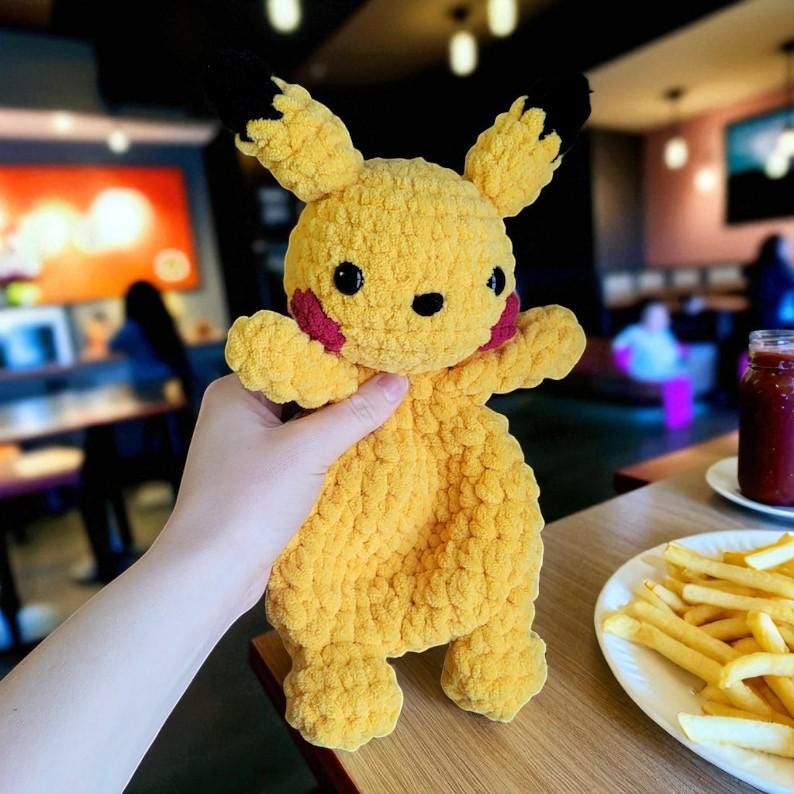 Pika the Electric Mouse Crochet Pattern | Pocket Monster Amigurumi PDF | Electric Mouse Crochet ...