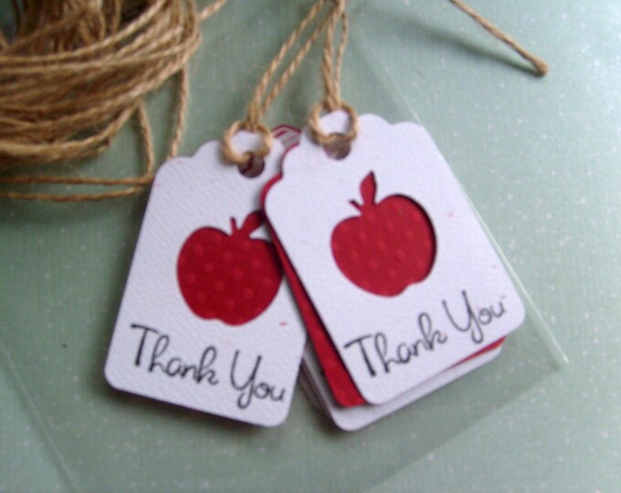 Personalized Thank You Teacher Gift Tags Red Apple Gift Tags THANK YOU ...