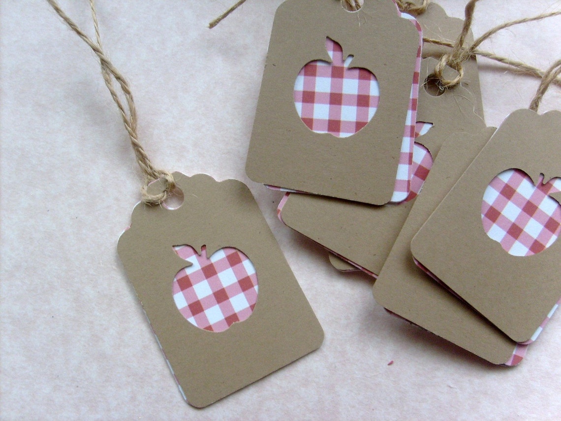 Gift Tags Twine Gift Tags Thank You Tags Apple Tags - Etsy