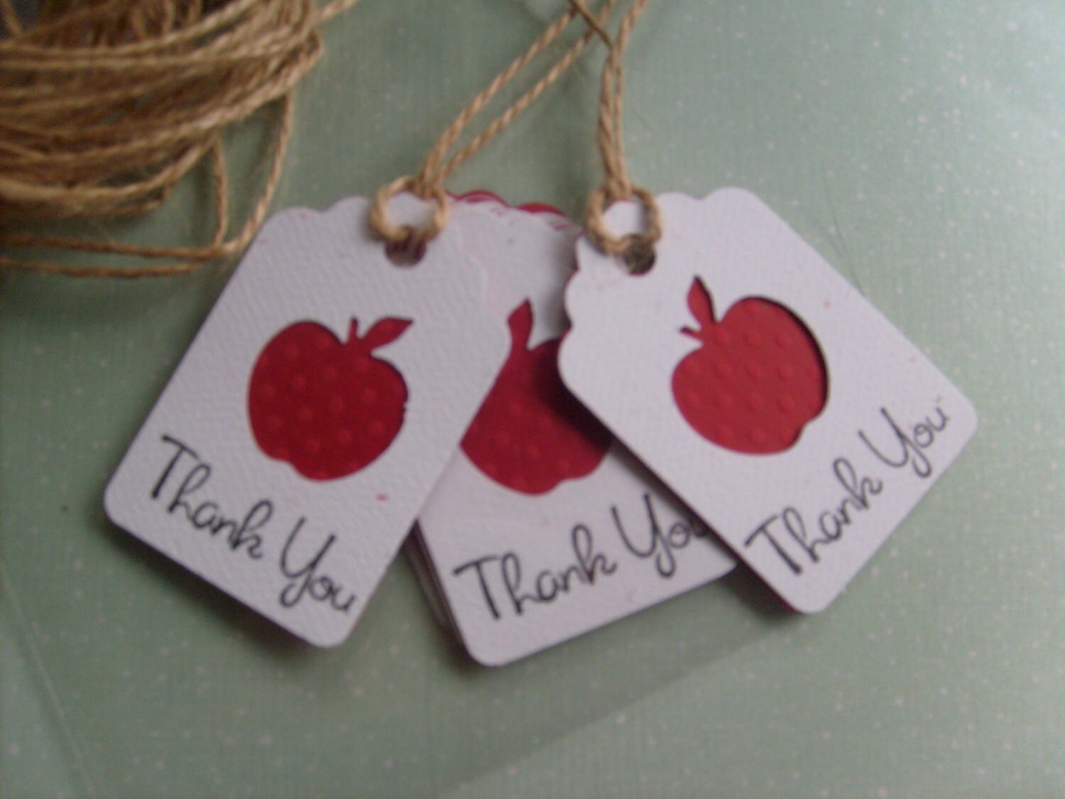 50 Thank You Teacher Little Red Apple Lovers Gift Tags THANK | Etsy