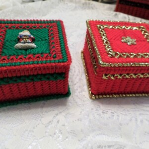 Red and Gold Snowflake Trinket Box - Etsy