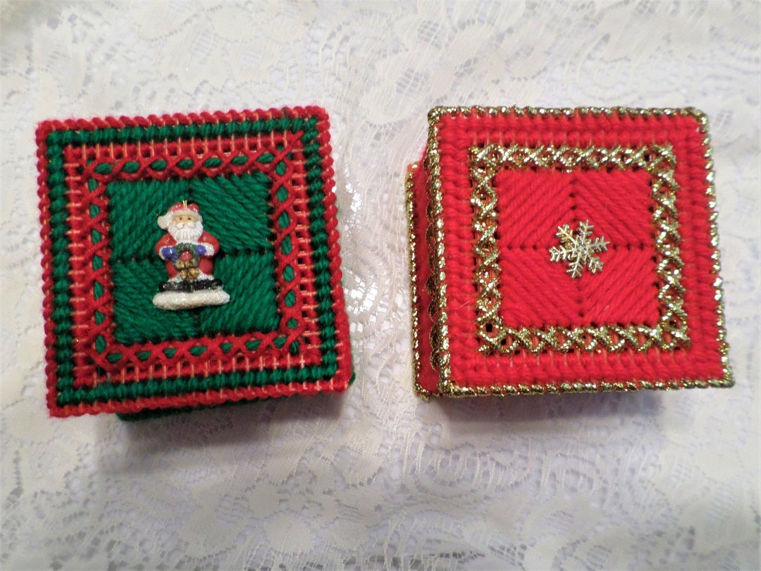 Red and Gold Snowflake Trinket Box - Etsy