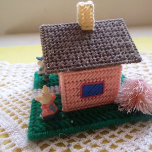 Miniature Peach Easter House - Etsy